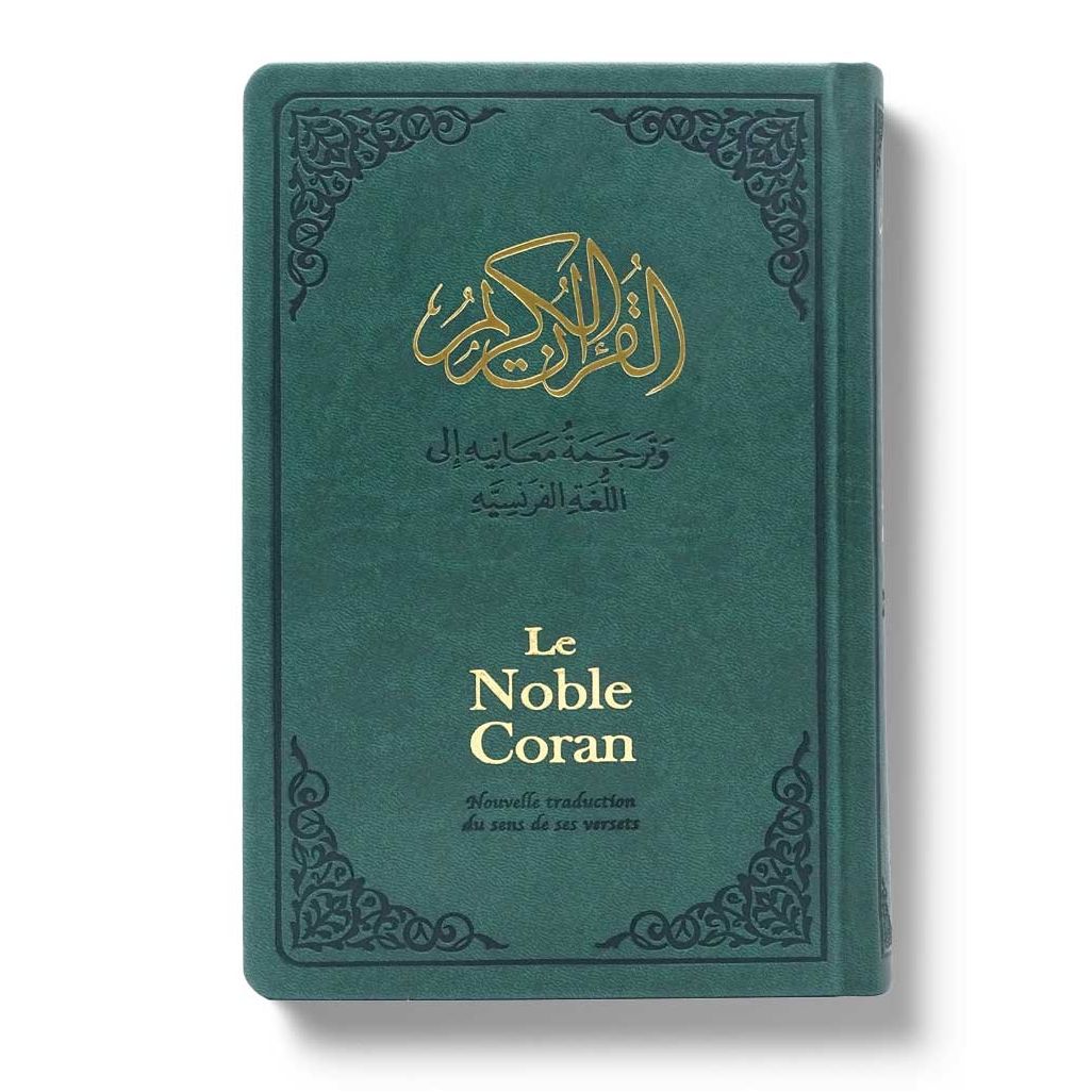 Le Noble Coran Cuir Vert - Nouvelle Traduction - Français /Arabe ...